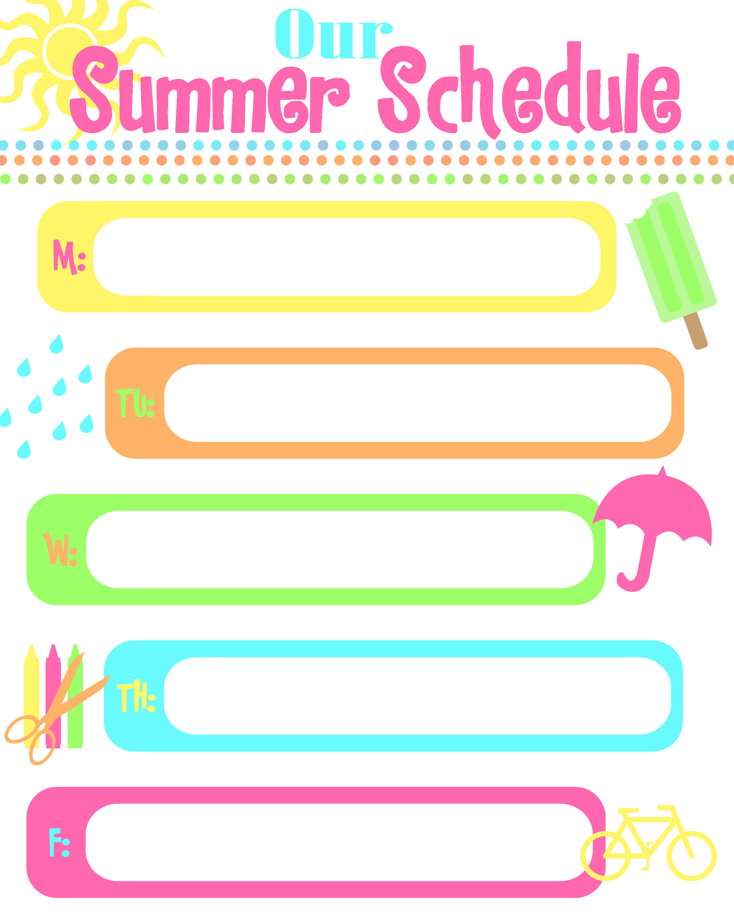 Summer Schedule How To Keep Kids Busy Free Printable Summer Schedule 