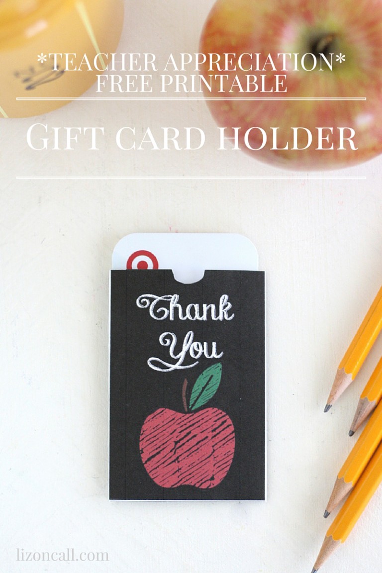 Free Printable Teacher Appreciation Gift Card Holder