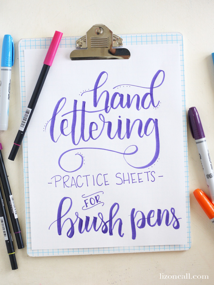 Brush Lettering Practice Worksheets Printable And Enjoyable Learning