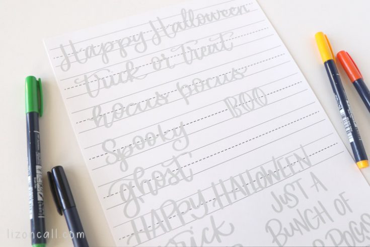 Halloween Hand Lettering Practice Sheet